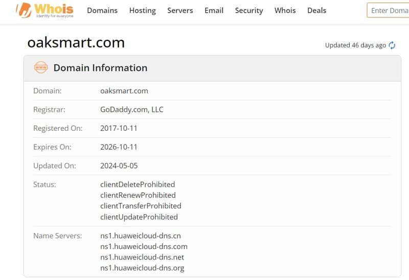 Oak Smart Reviews: oaksmart.com's rating, Industry Rank, and Risk Analysis
