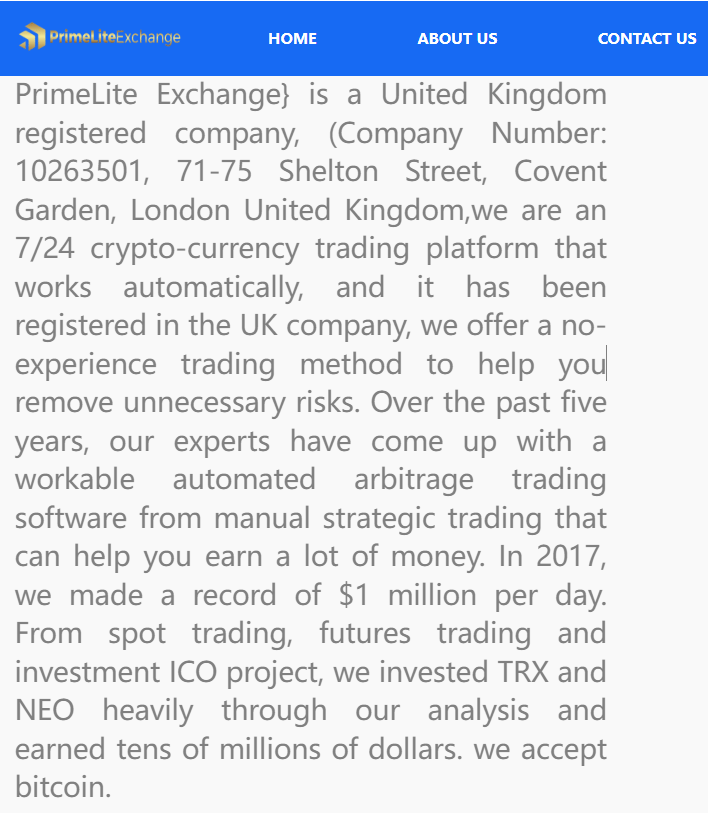 PrimeLite Exchange Reviews: Rating, Industry Rank, and Risk Analysis