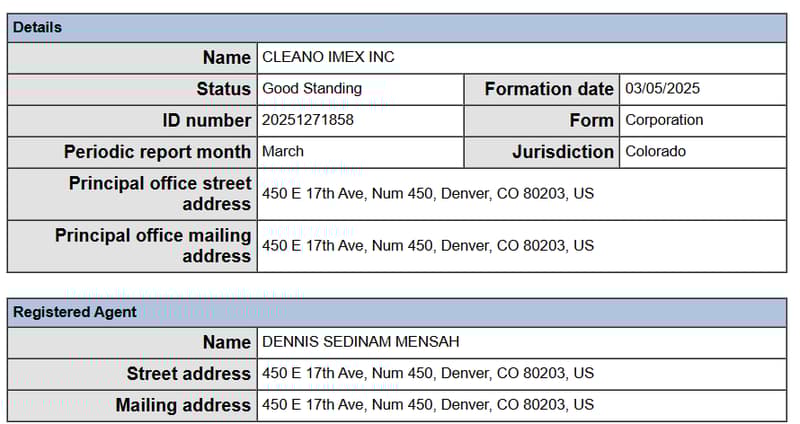 CLEANO IMEX INC Review 2025: Explore cleanoimex.com’s Ratings & Risk ...
