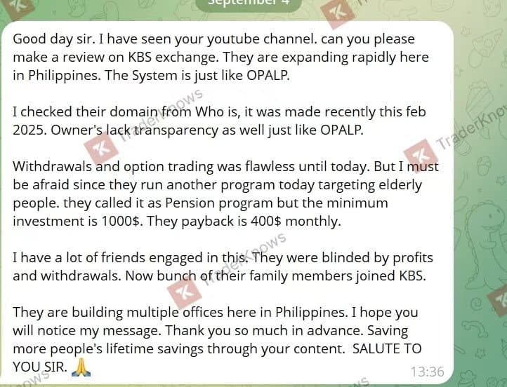 KBS(99-KBS.com)Scam Alert – Pig-Butchering Fraud. Do Not Invest